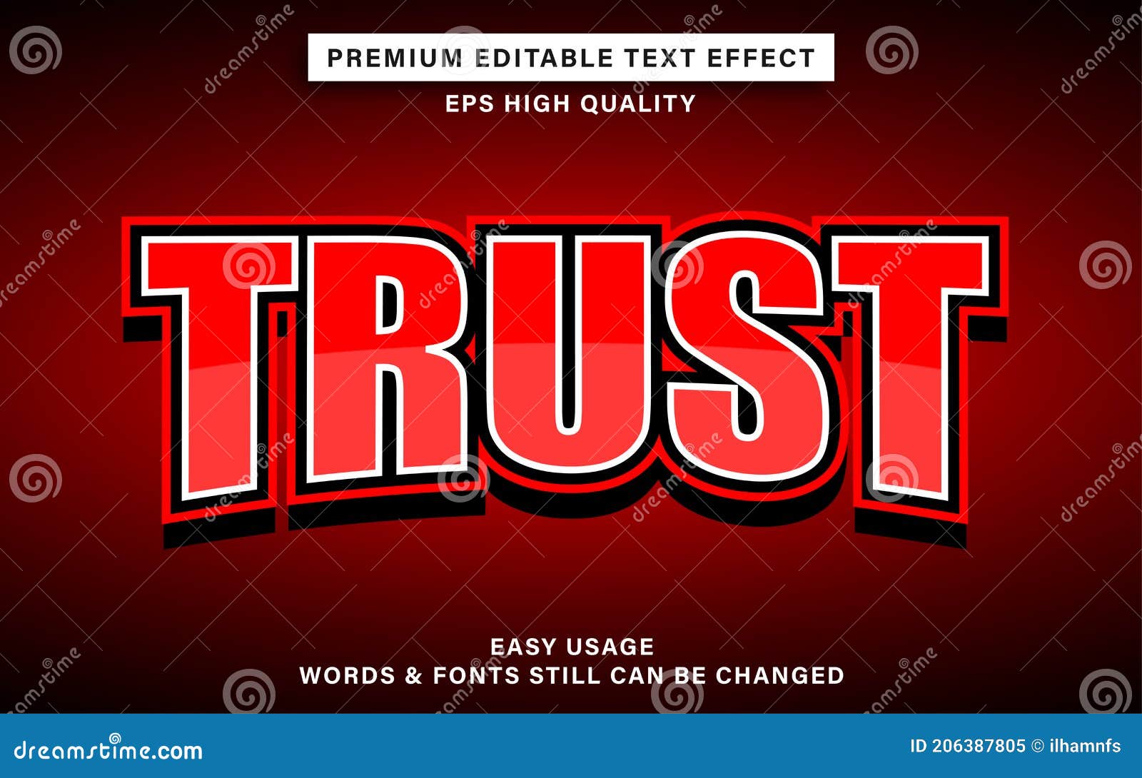 Editable Text Effect Trust Style Stock Vector - Illustration of ...