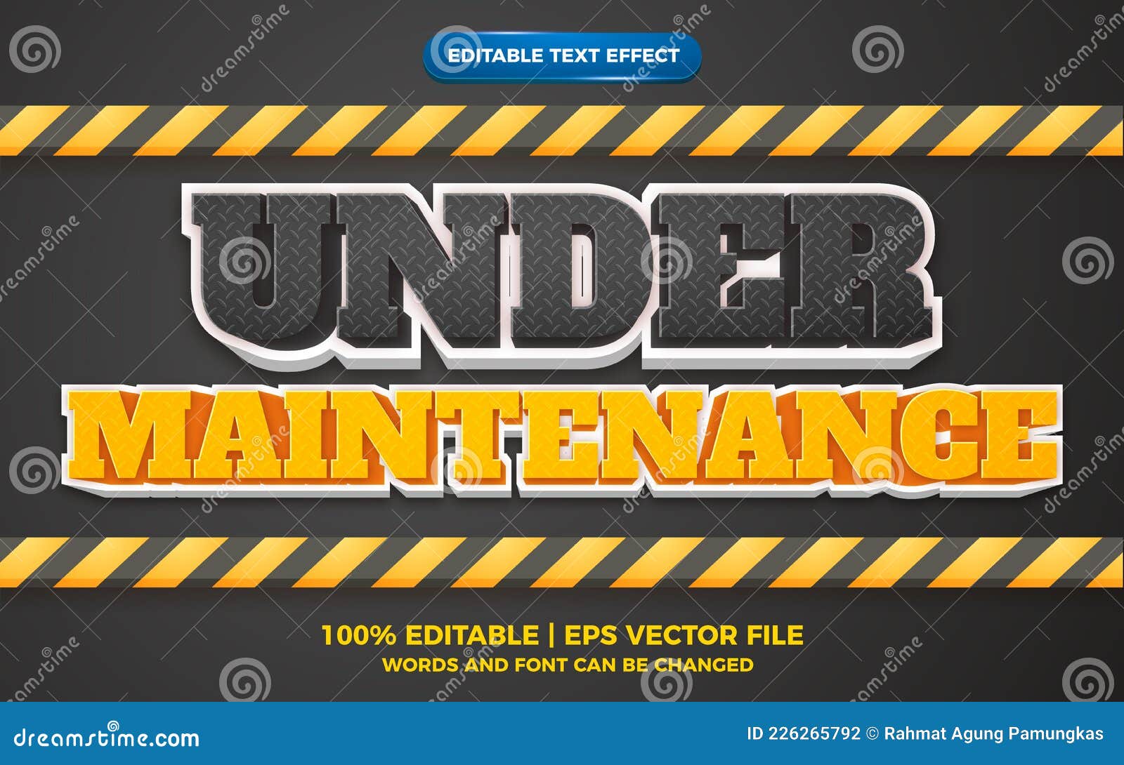 Editable Text Effect - Under Maintenance 3d Template Style Stock Vector ...