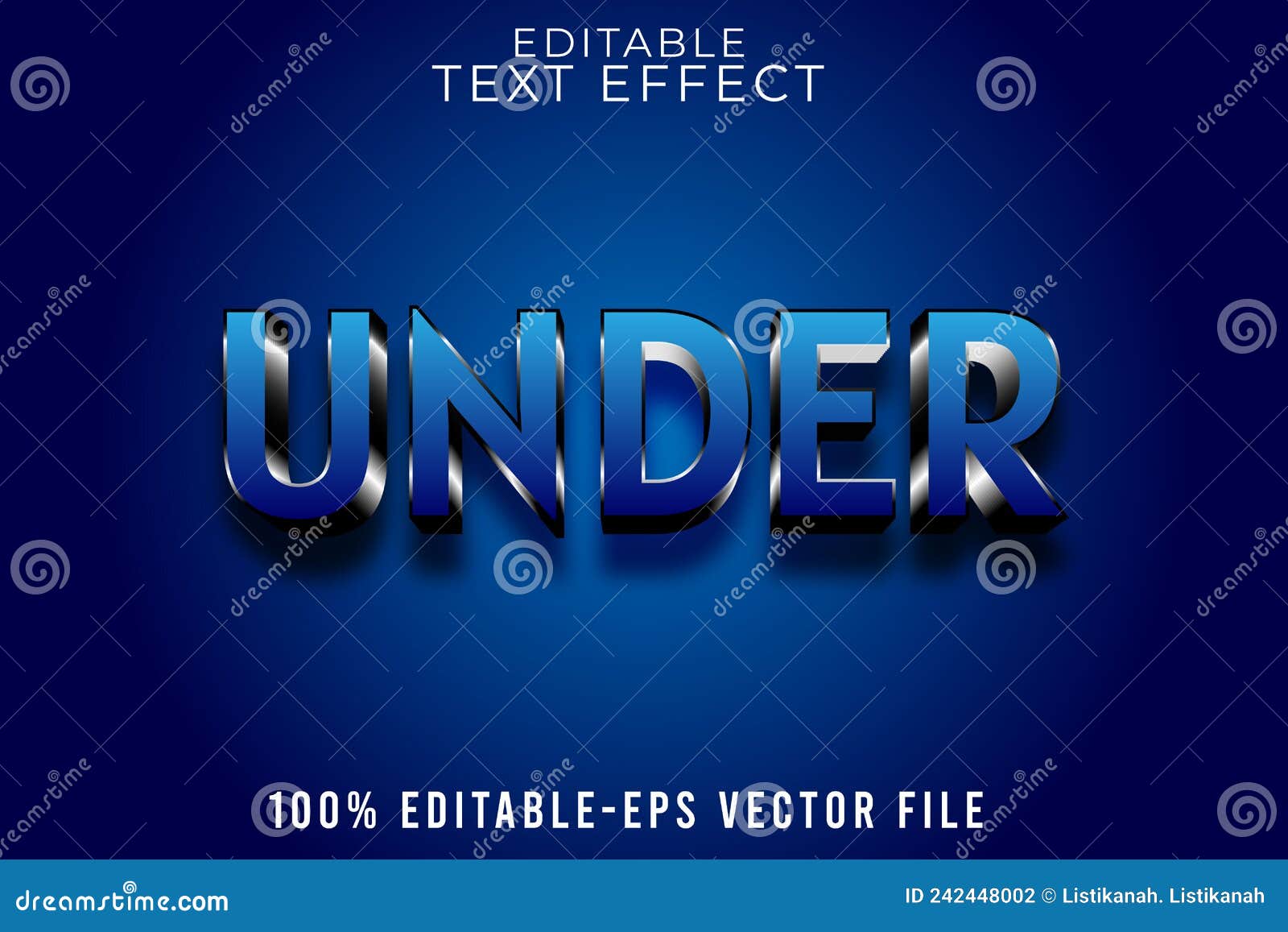 Editable Text Effect Under with Modern Luxury Style Stock Vector ...