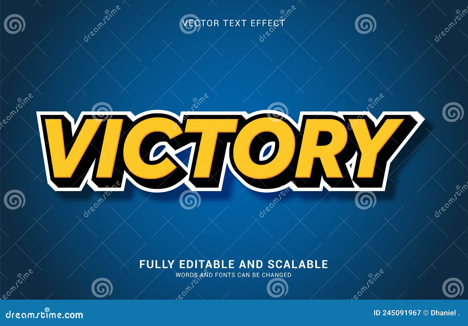Editable Text Effect, Victory Style Stock Vector - Illustration of sign ...