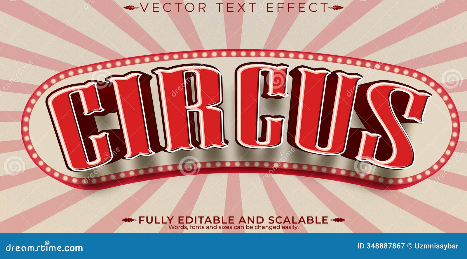 Editable Text Effect, Vintage Circus Text Style Stock Vector ...