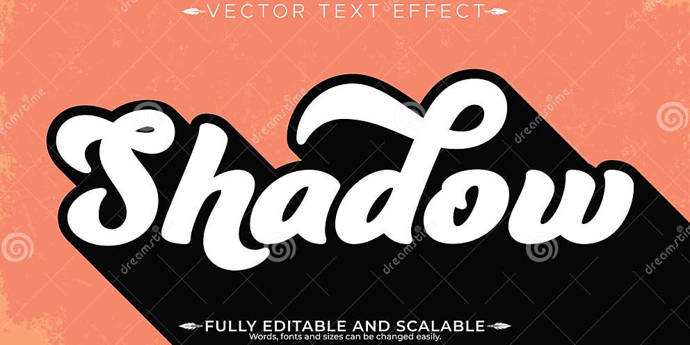 Editable Text Effect Vintage, 3d Shadow and Shade Font Style Stock ...