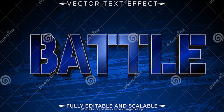 Editable Text Effect Warrior, 3d Battle and Combat Font Style Stock ...