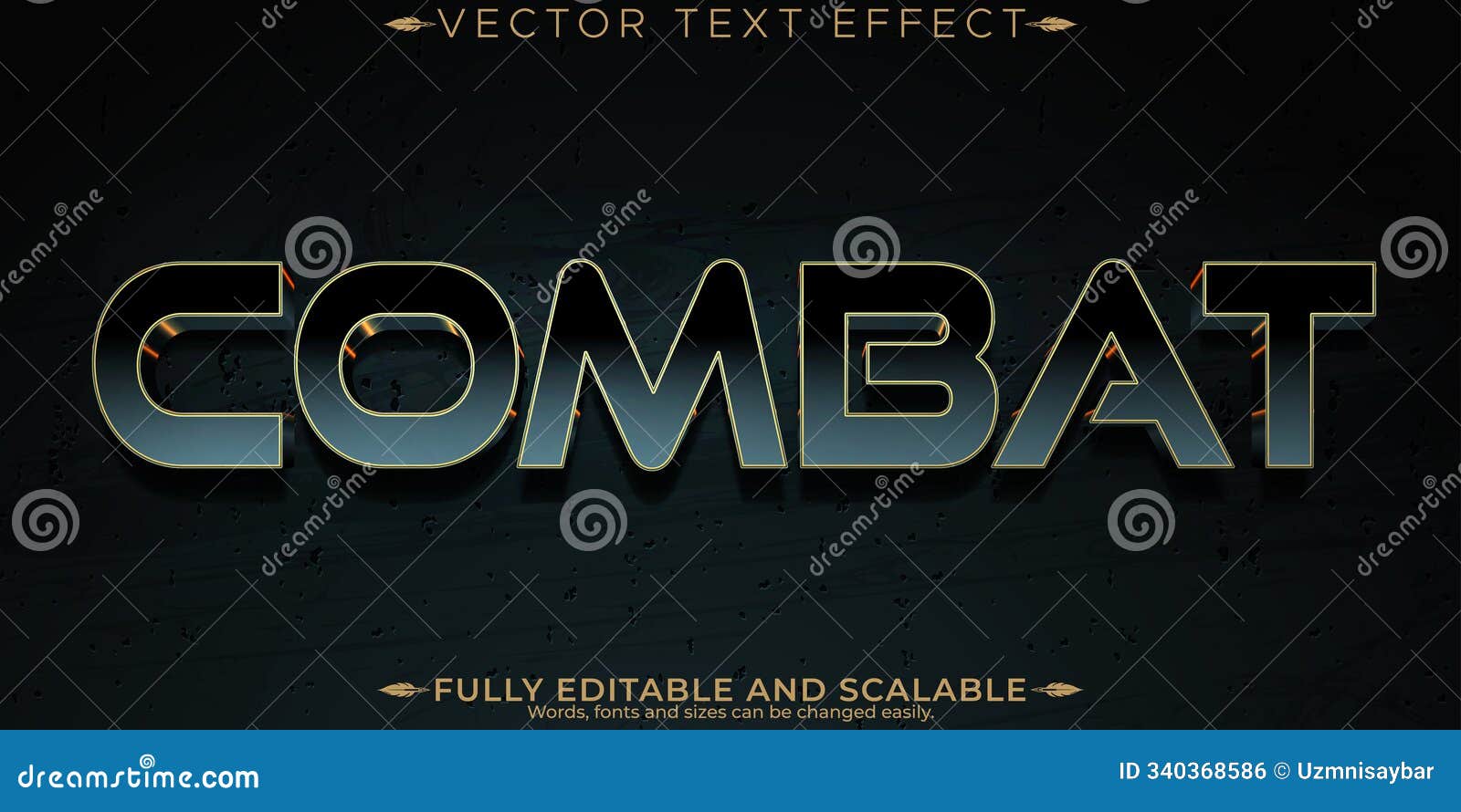 Editable Text Effect Warrior, 3d Battle and Combat Font Style Stock ...