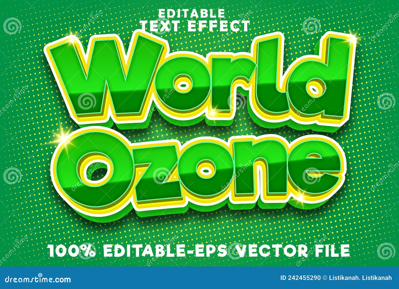Editable Text Effect World Ozone with Modern Comic Style Stock Vector ...