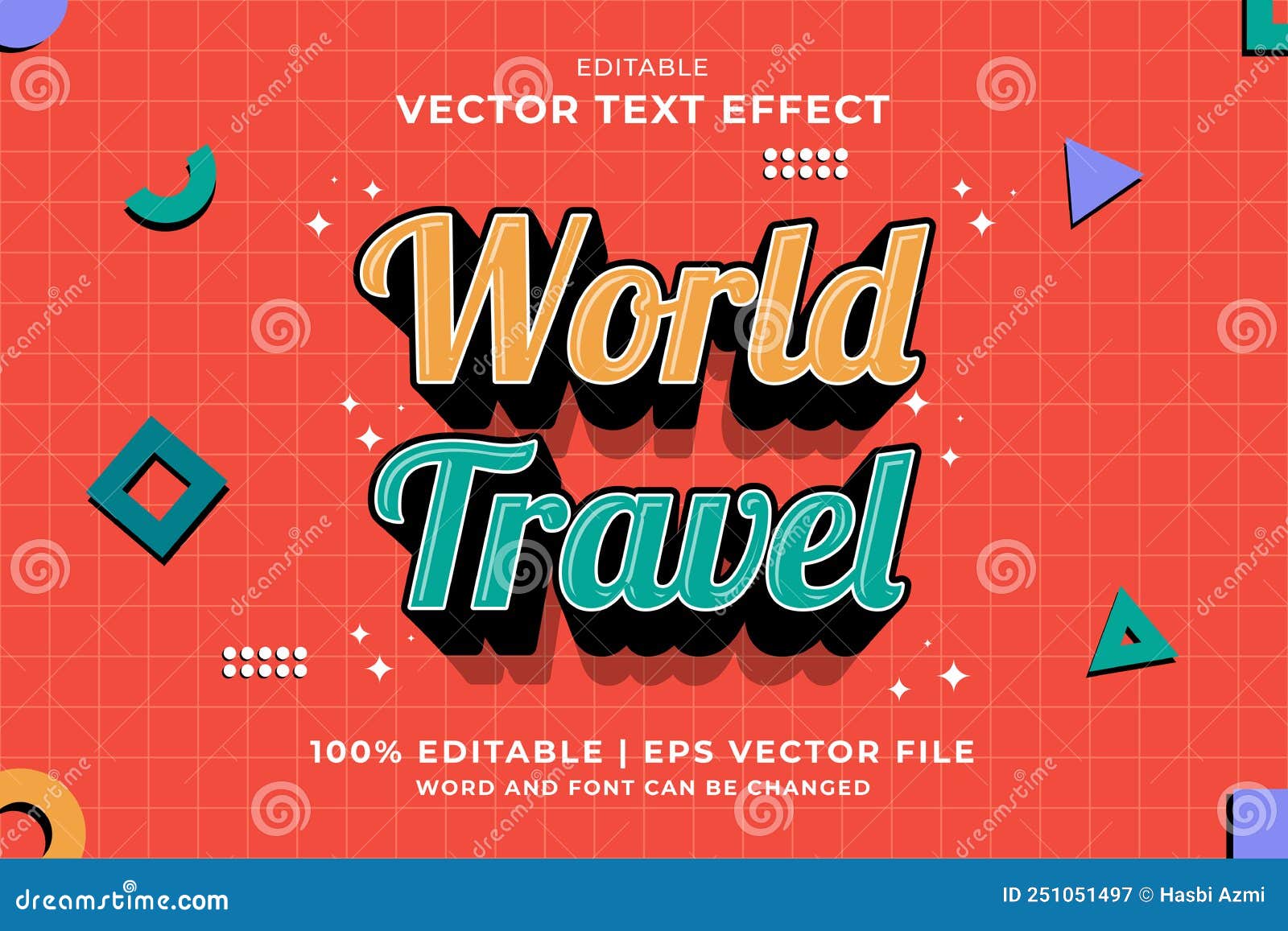 Editable Text Effect World Travel 3d Cartoon Template Style Premium ...