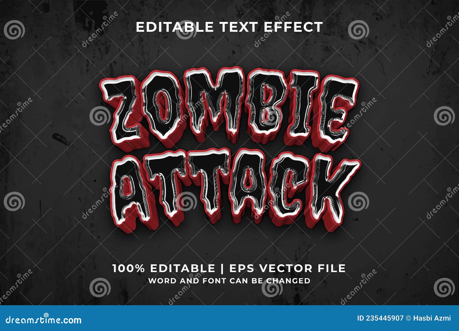 Editable Text Effect - Zombie Attack 3d Template Style Premium Vector ...