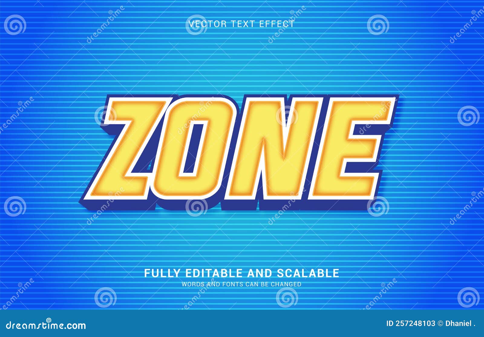 Editable Text Effect, Zone Style Stock Vector - Illustration of ...