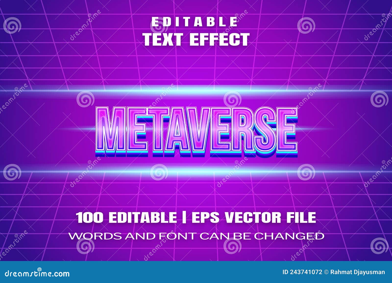 Text effects Metaverse stock vector. Illustration of meta - 243741072