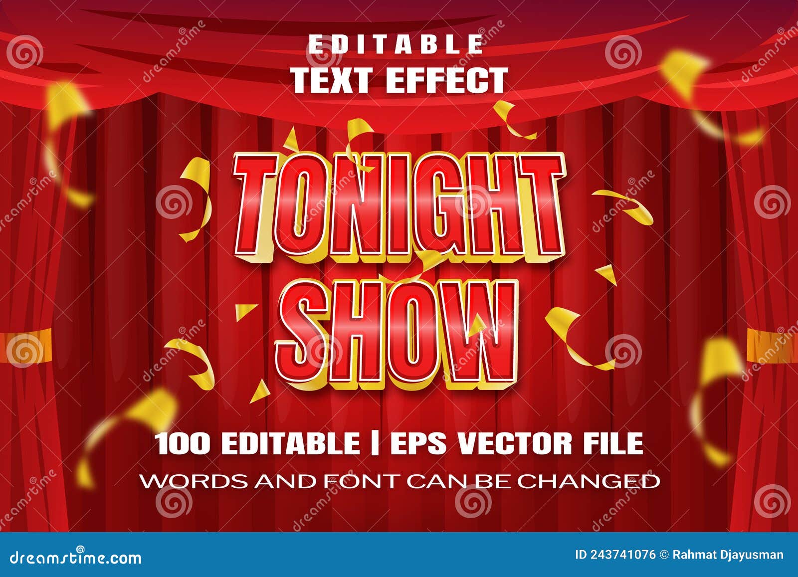 Text effects Tonight show stock vector. Illustration of poster - 243741076