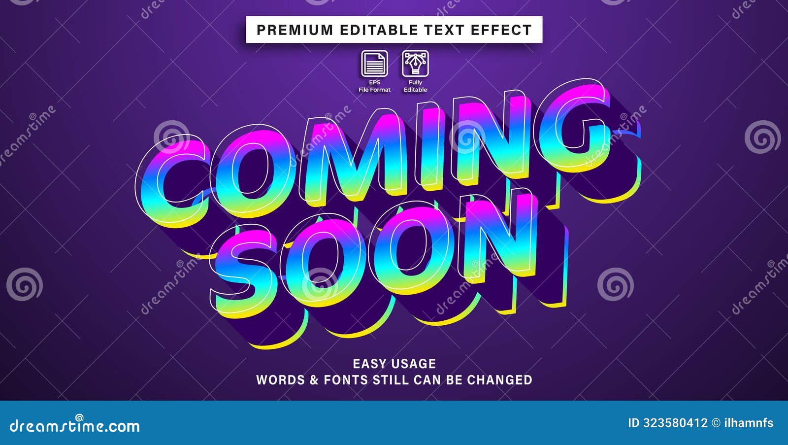 Editable Text or Font Effect Coming Soon Stock Vector - Illustration of ...