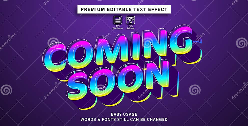 Editable Text or Font Effect Coming Soon Stock Vector - Illustration of ...