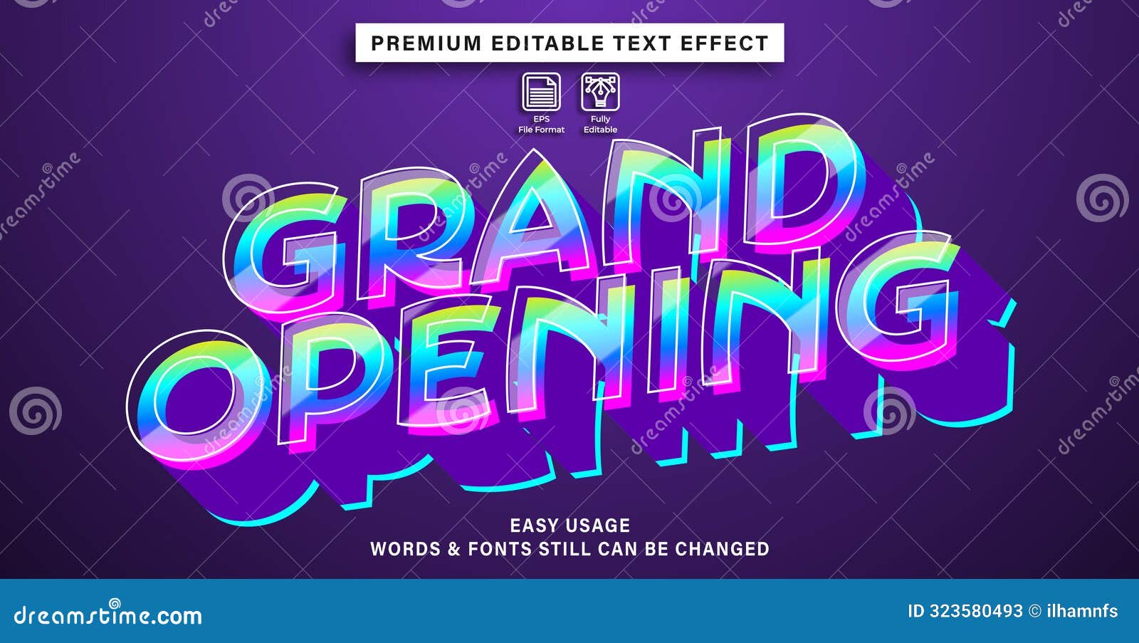 Editable Text or Font Effect Grand Opening Style Stock Vector ...