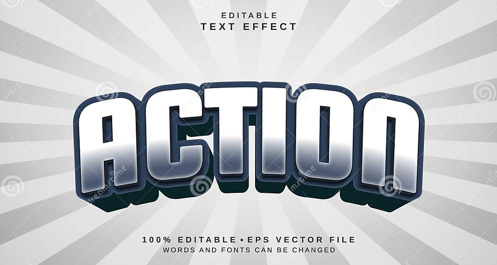Editable Text Style Effect - Action Text Style Theme Stock Illustration ...