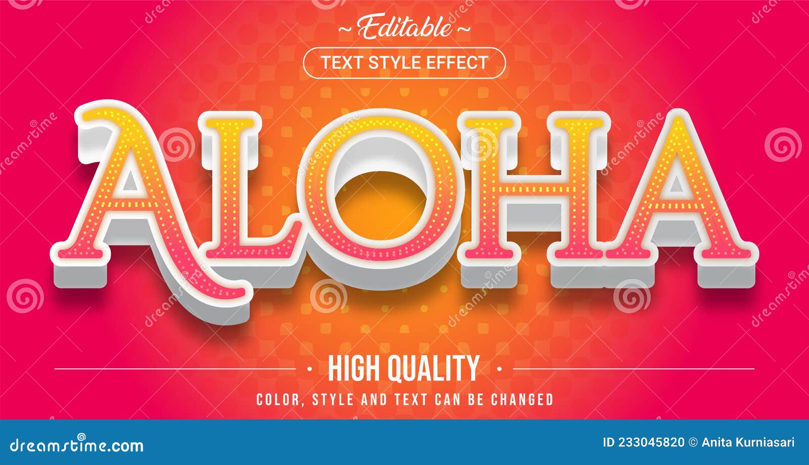 Editable Text Style Effect - Aloha Theme Style Stock Vector ...