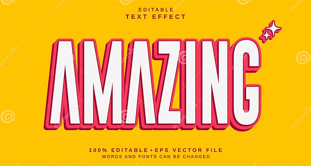 Editable Text Style Effect - Amazing Text Style Theme Stock Vector ...