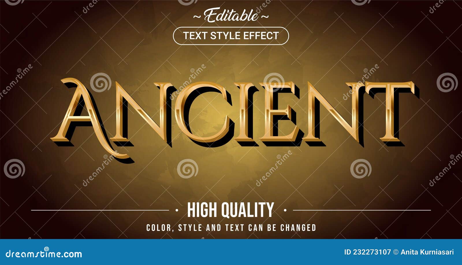 Editable Text Style Effect - Ancient Theme Style Stock Vector ...