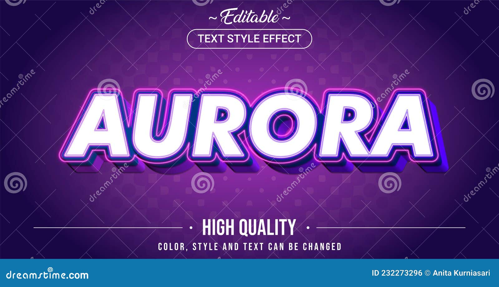 Editable Text Style Effect - Aurora Theme Style Stock Vector ...