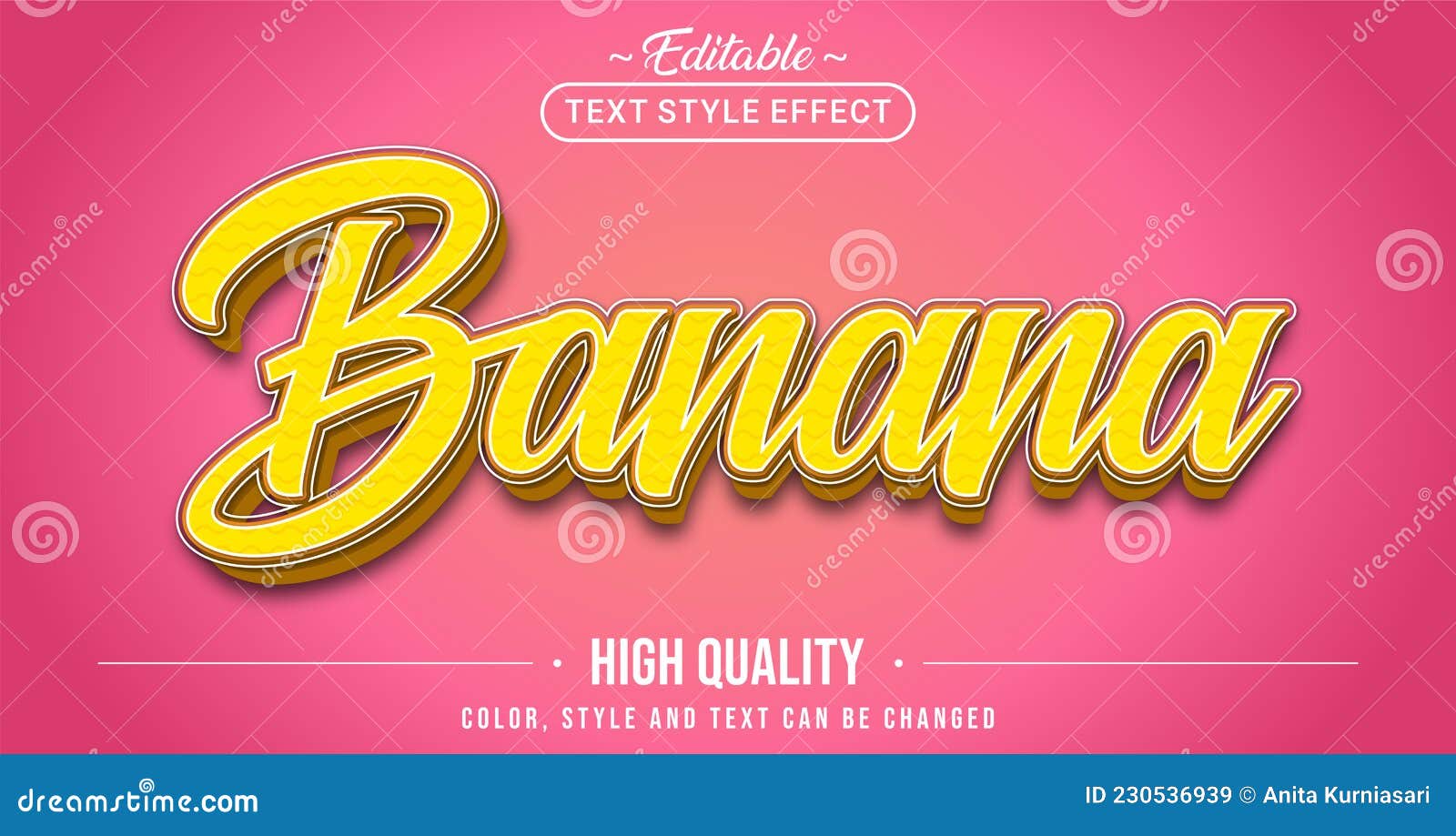 Editable Text Style Effect - Banana Text Style Theme Stock Vector ...