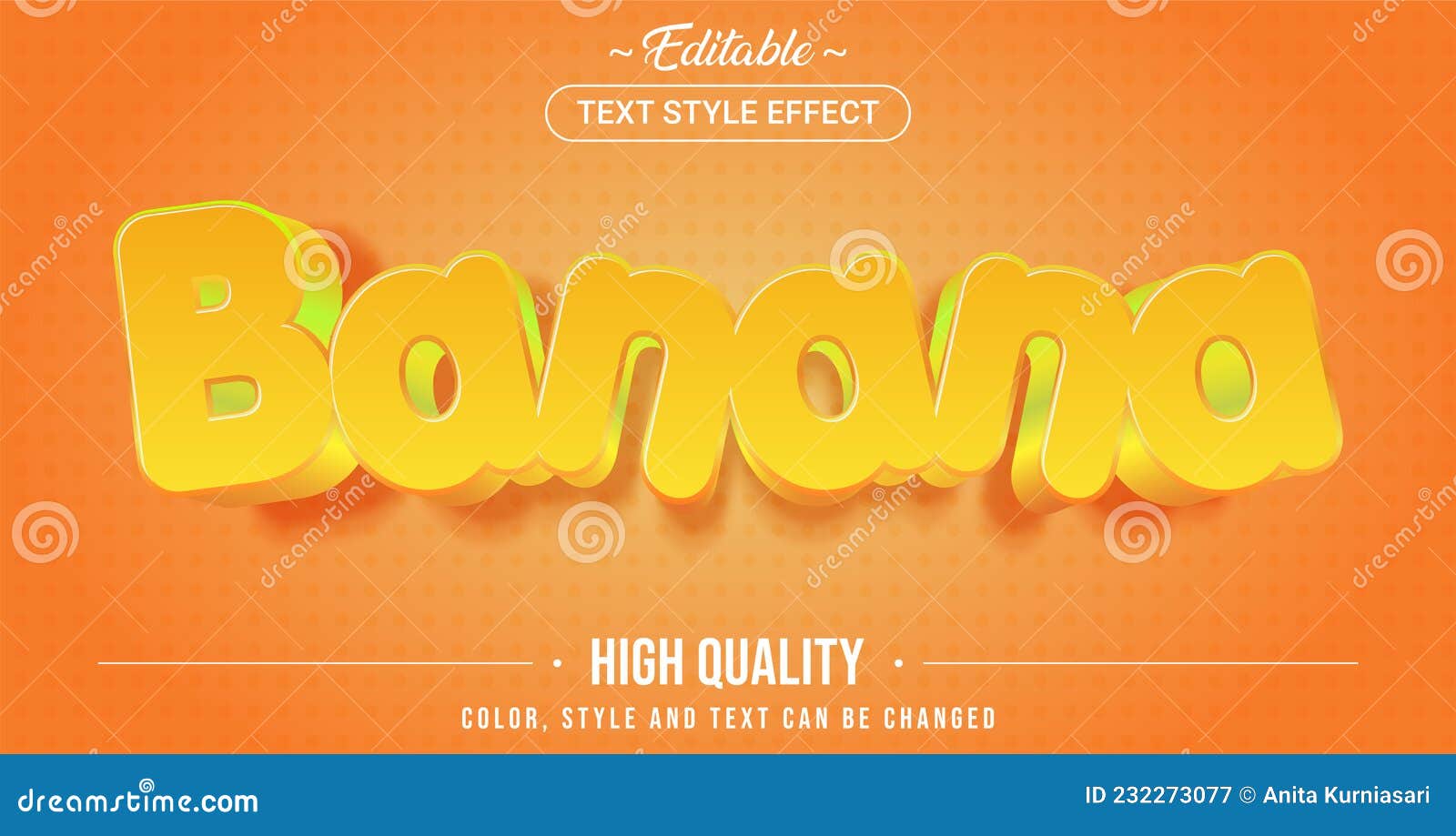 Editable Text Style Effect - Banana Theme Style Stock Vector ...