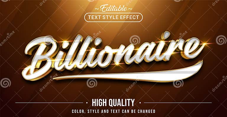 Editable Text Style Effect - Billionaire Text Style Theme Stock Vector - Illustration of ...