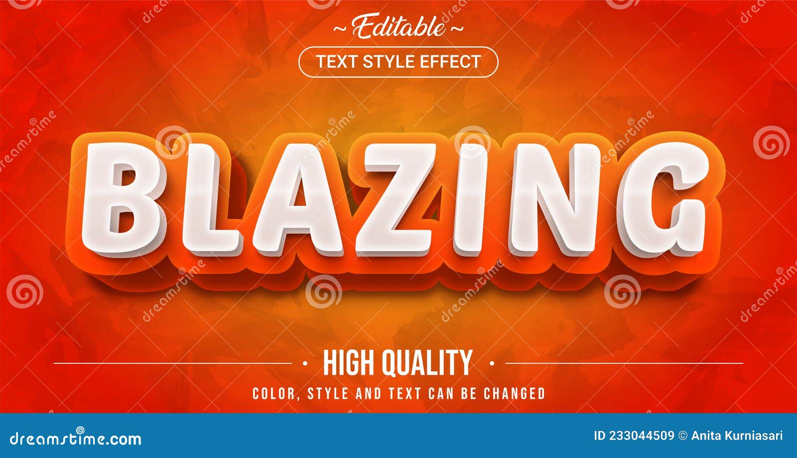 Editable Text Style Effect - Blazing Theme Style Stock Vector ...