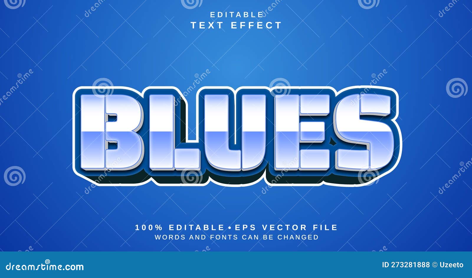 Editable Text Style Effect - Blues Text Style Theme Stock Vector ...