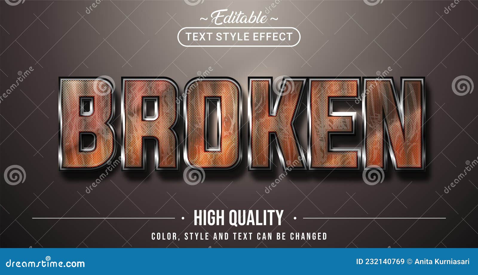 Editable Text Style Effect - Broken Text Style Theme Stock Vector ...