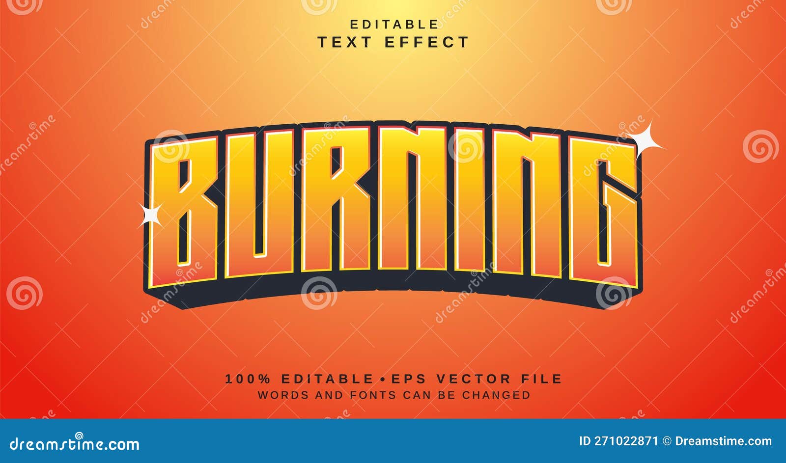 Editable Text Style Effect - Burning Text Style Theme Stock Vector ...
