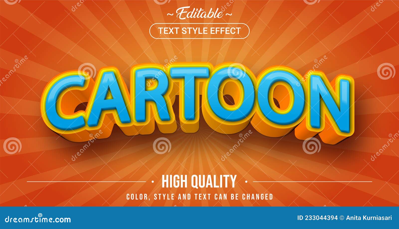 Editable Text Style Effect - Cartoon Theme Style Stock Vector ...