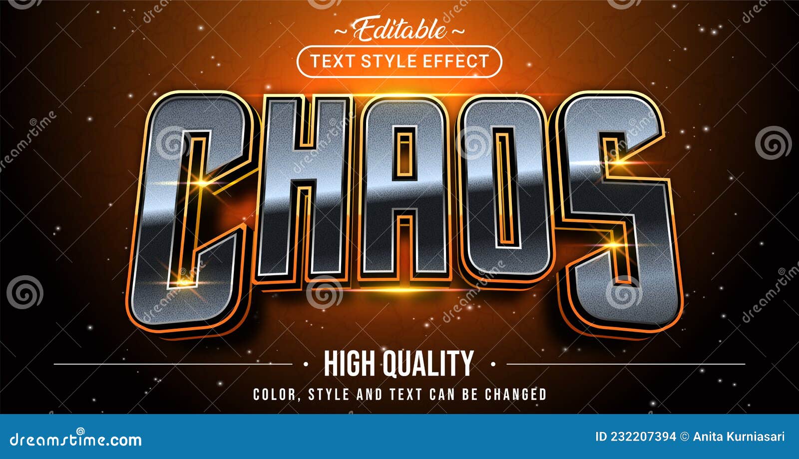 Editable Text Style Effect - Chaos Text Style Theme Stock Vector ...