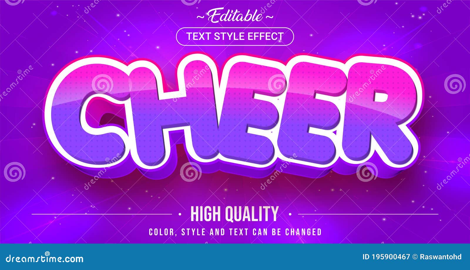 Editable Text Style Effect - Cheer Theme Style Stock Vector - Illustration of colorful, concept ...
