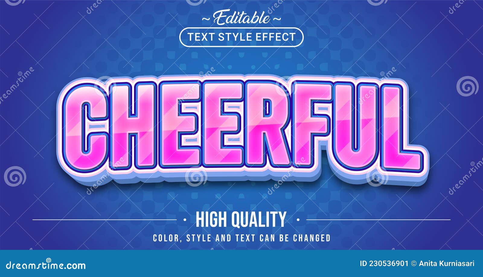 Editable Text Style Effect - Cheerful Text Style Theme Stock Vector ...