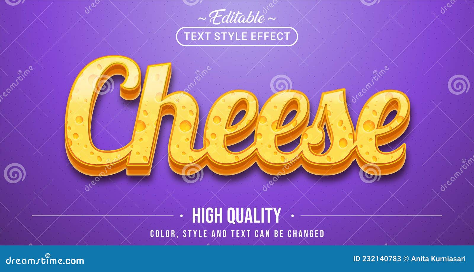 Editable Text Style Effect - Cheese Text Style Theme Stock Vector ...