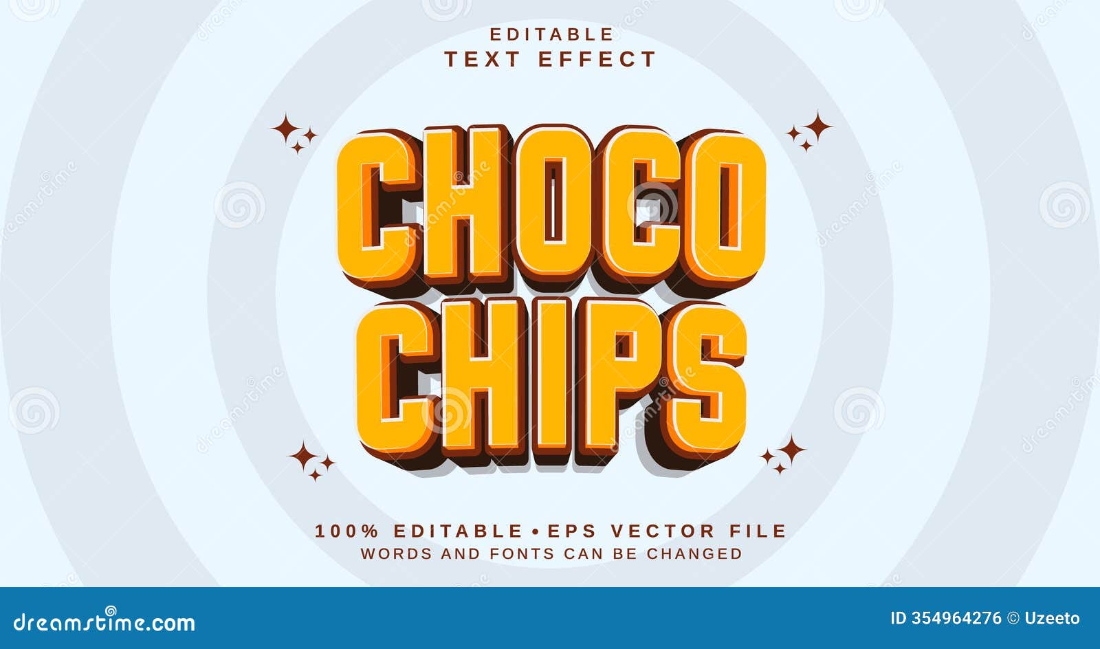 Editable Text Style Effect - Choco Chips Text Style Theme Stock Vector ...