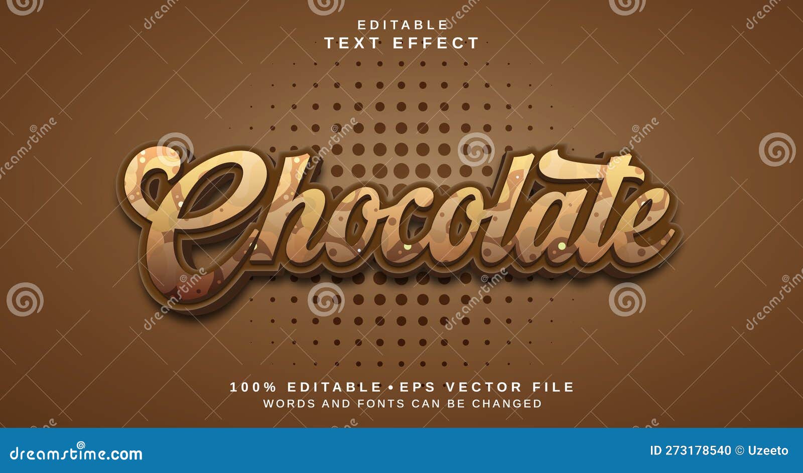 Editable Text Style Effect - Chocolate Text Style Theme Stock Vector ...