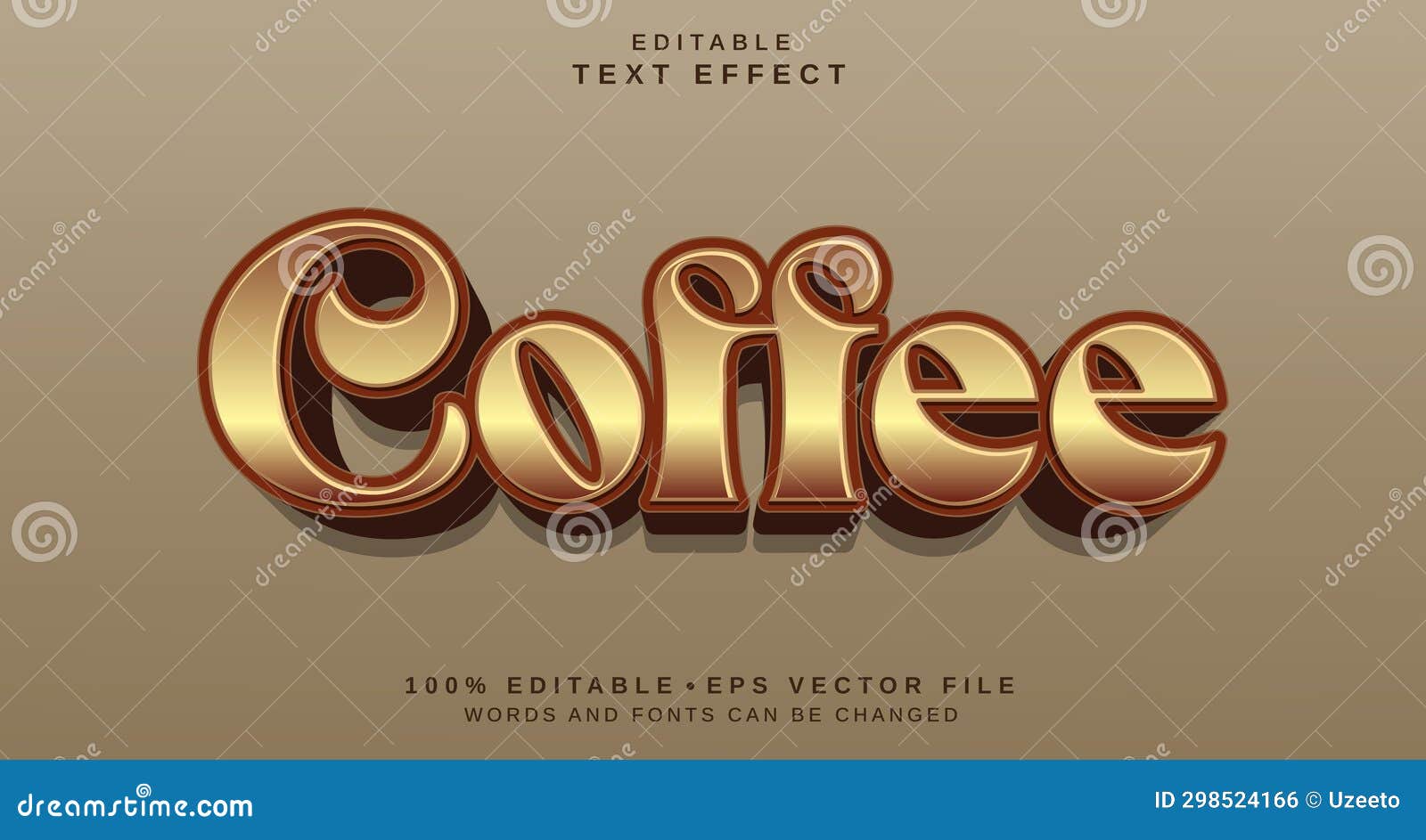 Editable Text Style Effect - Coffee Text Style Theme Stock Vector ...