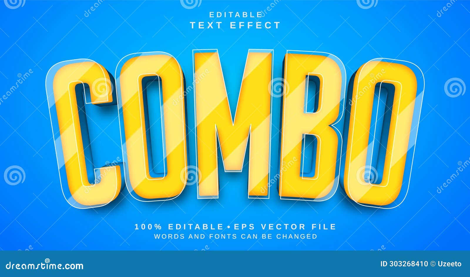 Editable Text Style Effect - Combo Text Style Theme Stock Illustration ...