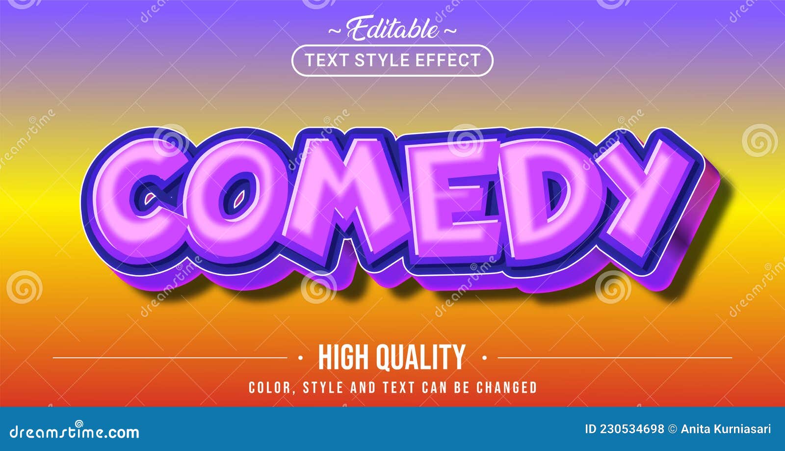 Editable Text Style Effect - Comedy Text Style Theme Stock Vector ...
