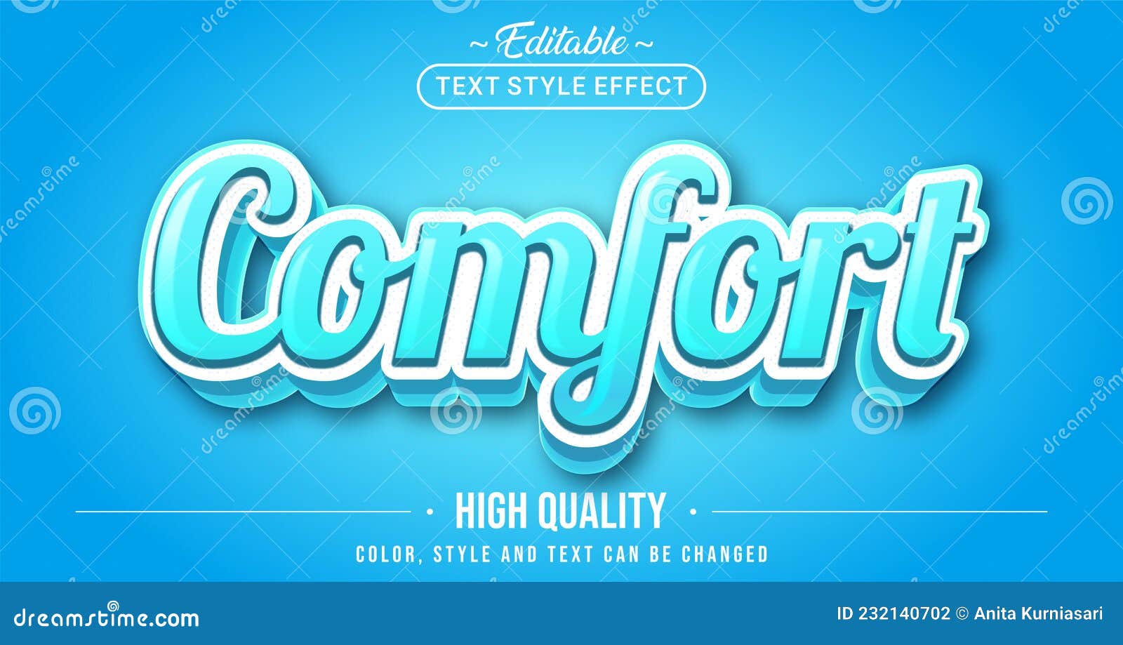Editable Text Style Effect - Comfort Text Style Theme Stock Vector ...
