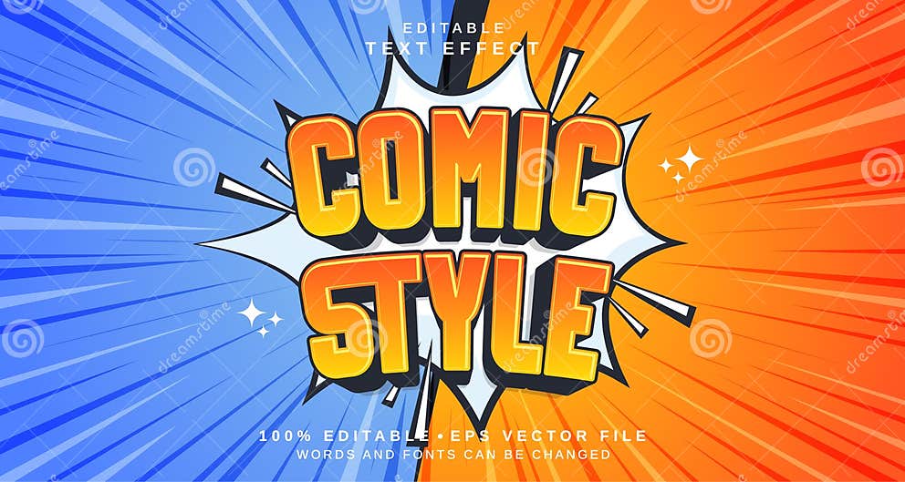 Editable Text Style Effect - Comic Style Text Style Theme Stock Vector ...