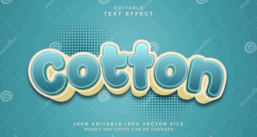 Editable Text Style Effect - Cotton Text Style Theme Stock Vector ...