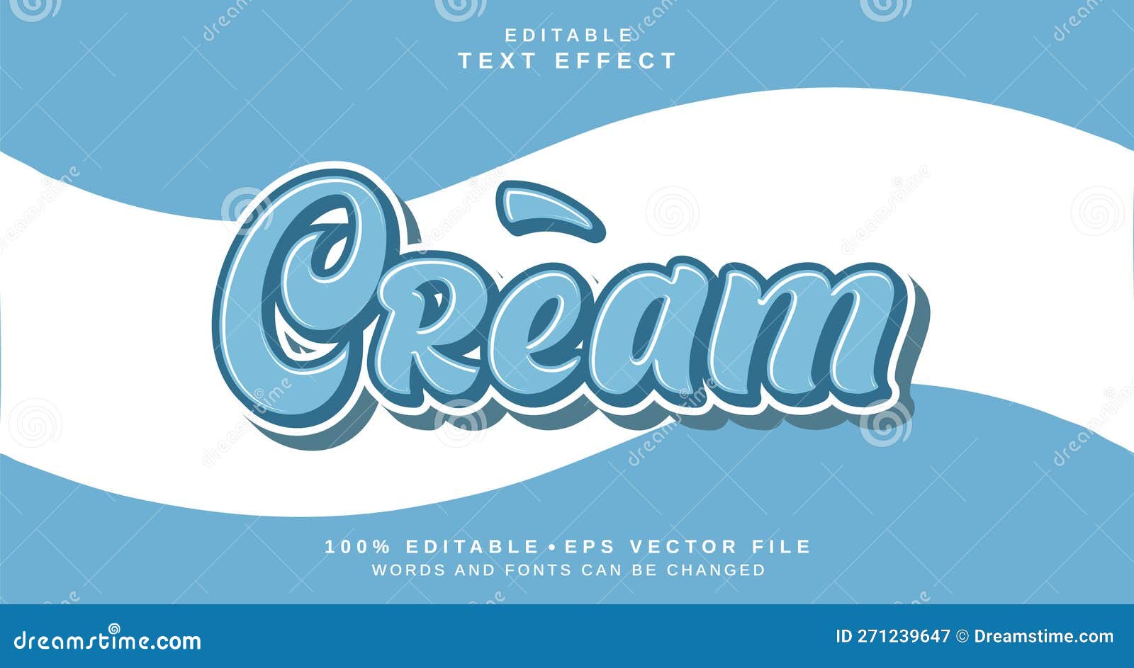 Editable Text Style Effect - Cream Text Style Theme Stock Vector ...