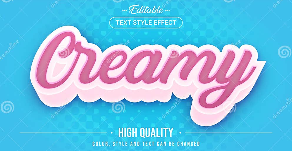 Editable Text Style Effect - Creamy Theme Style Stock Vector ...