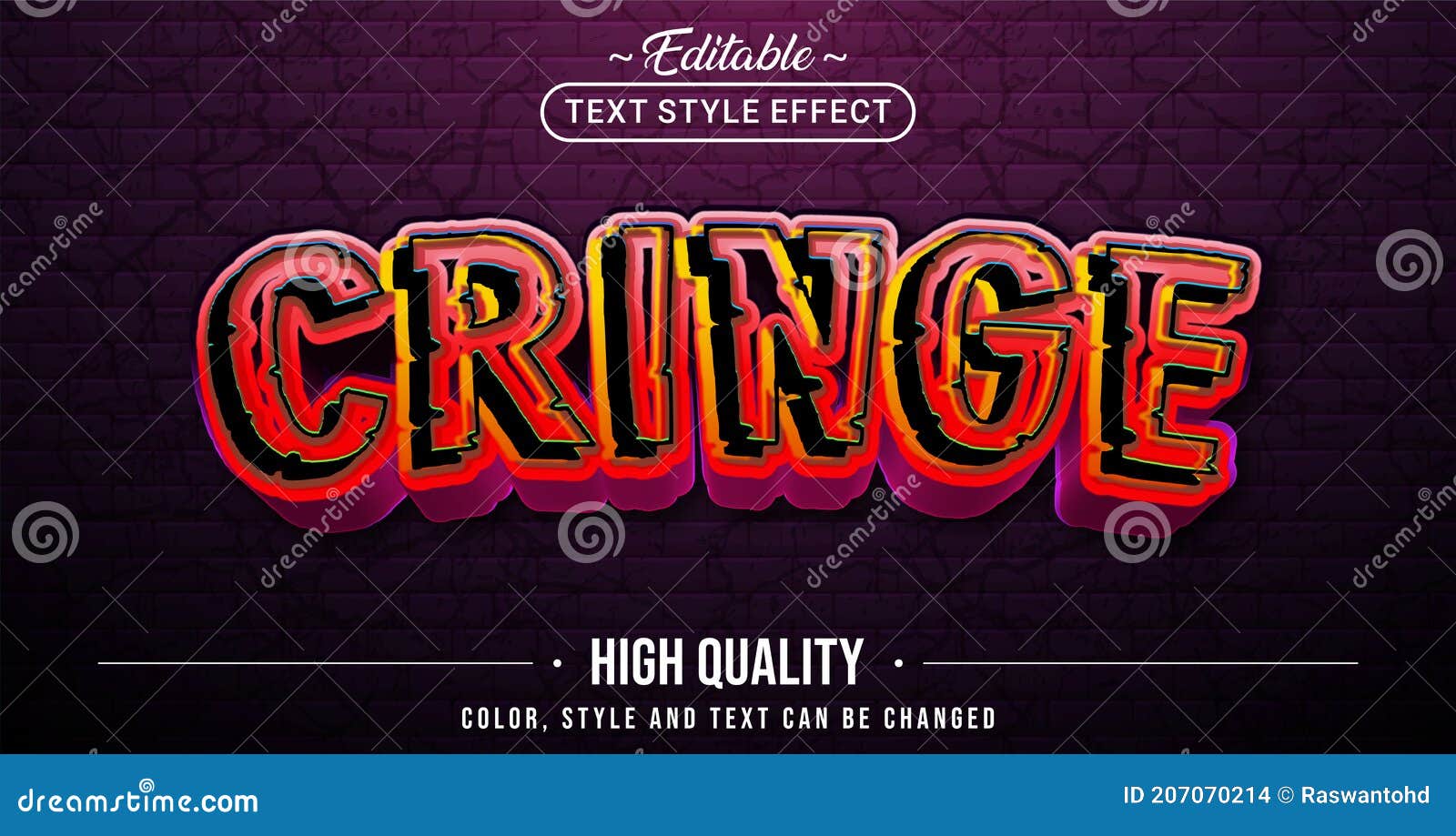 Editable Text Style Effect - Cringe Text Style Theme Stock Vector ...