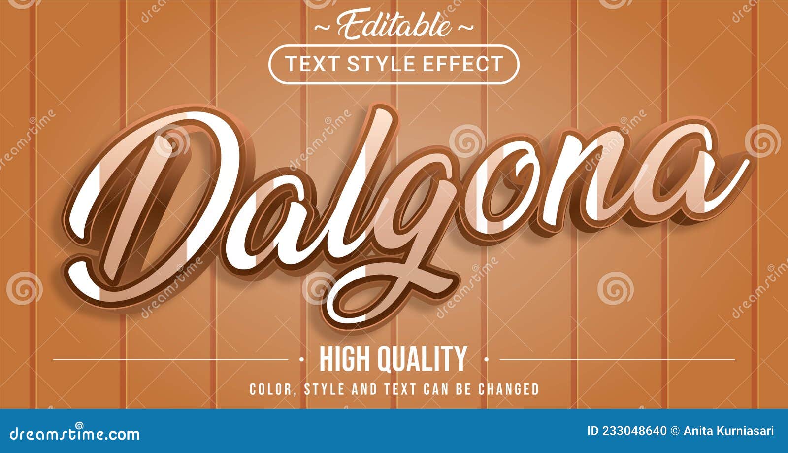 Editable Text Style Effect - Dalgona Theme Style Stock Vector ...