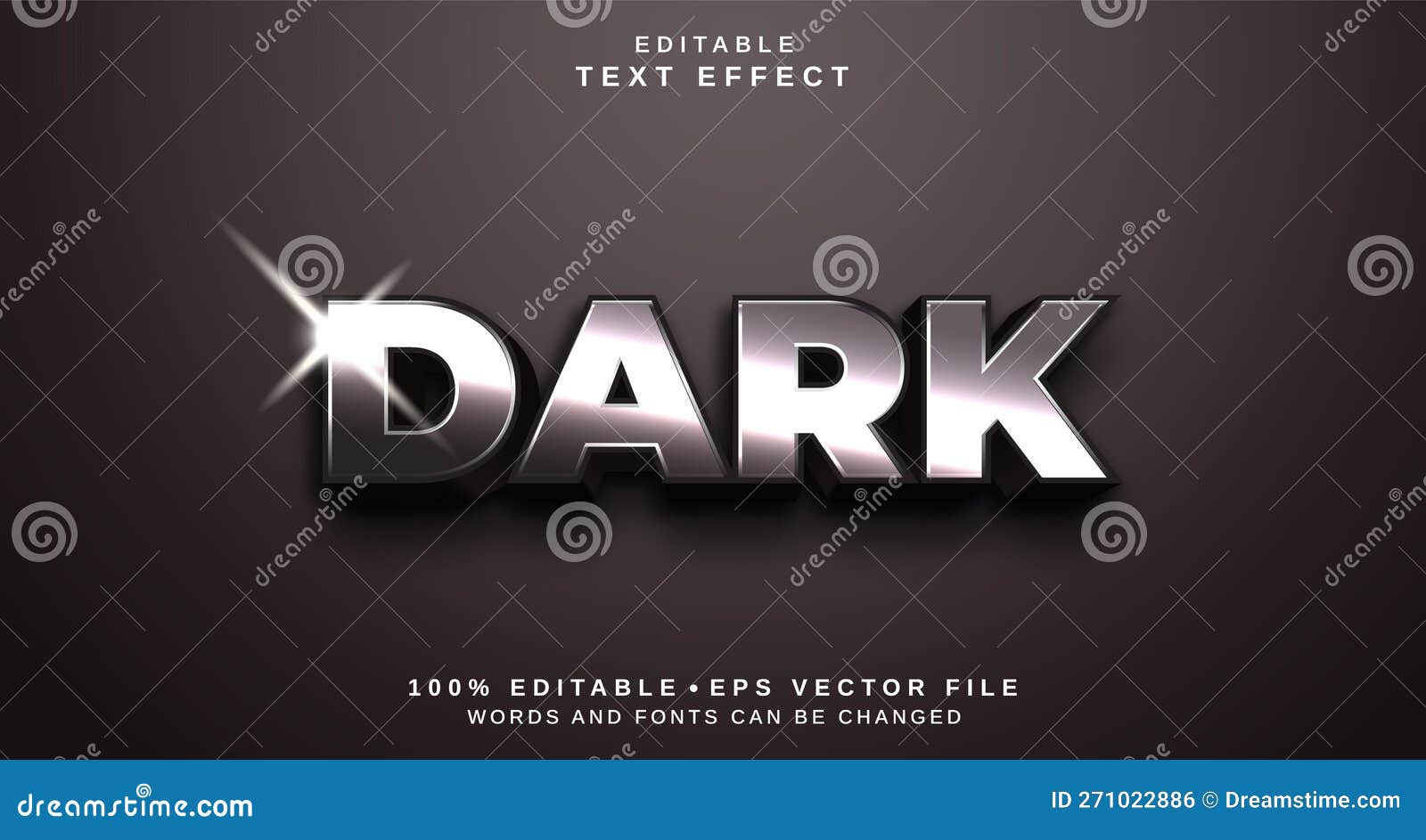 Editable Text Style Effect - Dark Text Style Theme Stock Vector ...