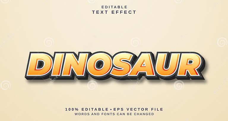 Editable Text Style Effect - Dinosaur Text Style Theme Stock Vector ...