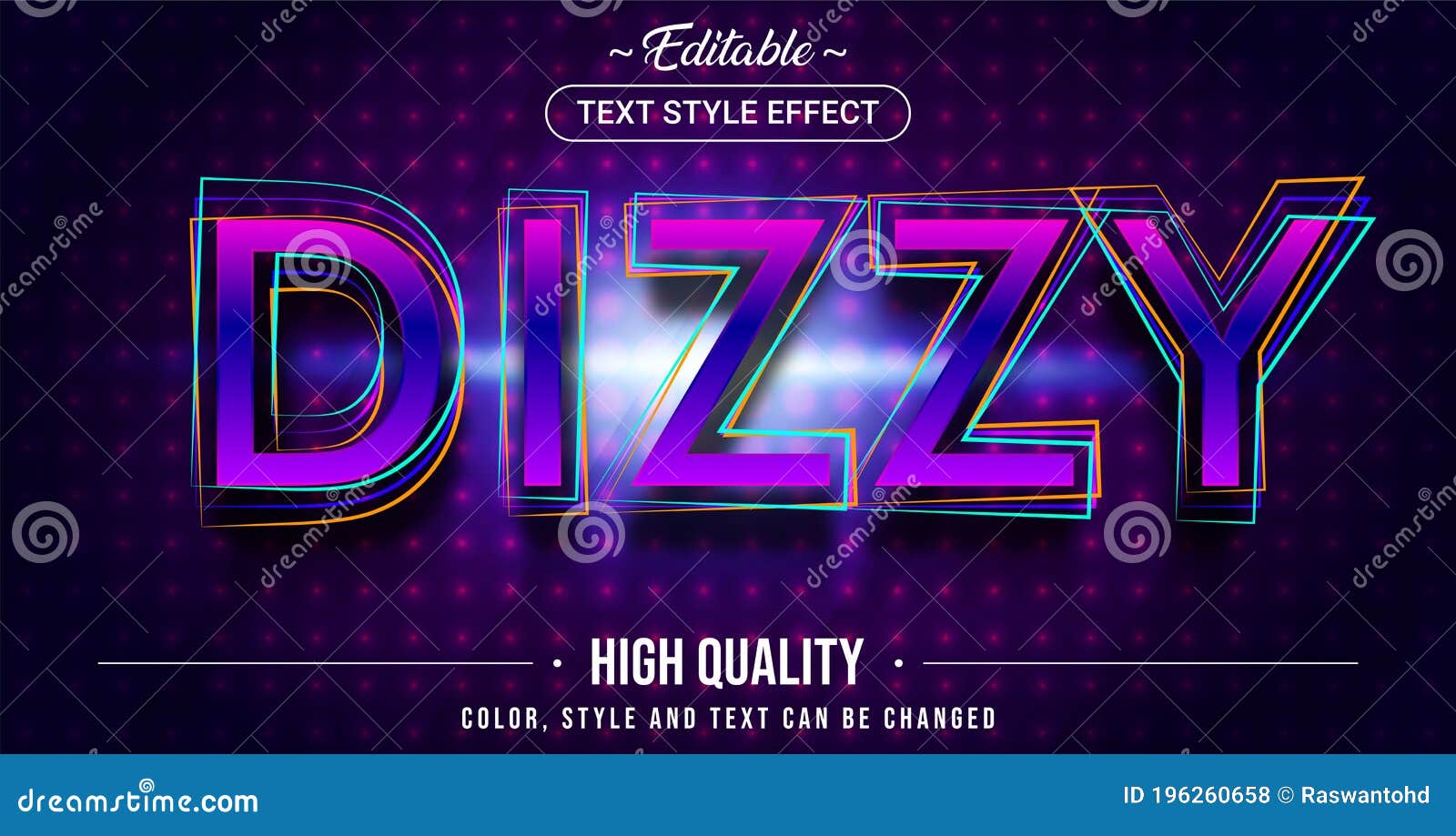 Editable Text Style Effect - Dizzy Theme Style Stock Vector ...