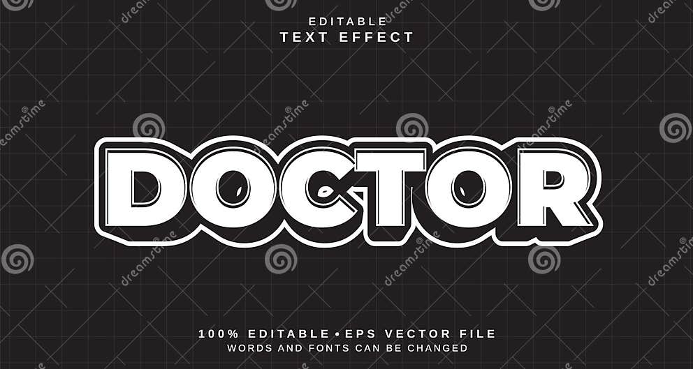 Editable Text Style Effect - Doctor Text Style Theme Stock Vector ...
